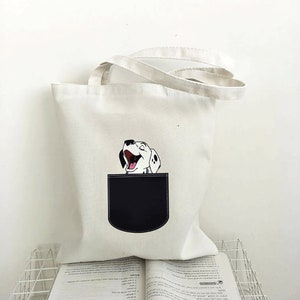 Eco Large Canvas Cute Cartoon Tote Bag, Reusable Shopping Bag, Tote Bag ...