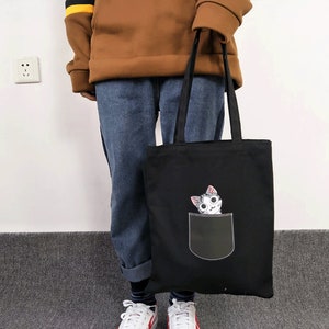 Eco Large Canvas Cute Cartoon Tote Bag, Reusable Shopping Bag, Tote Bag ...