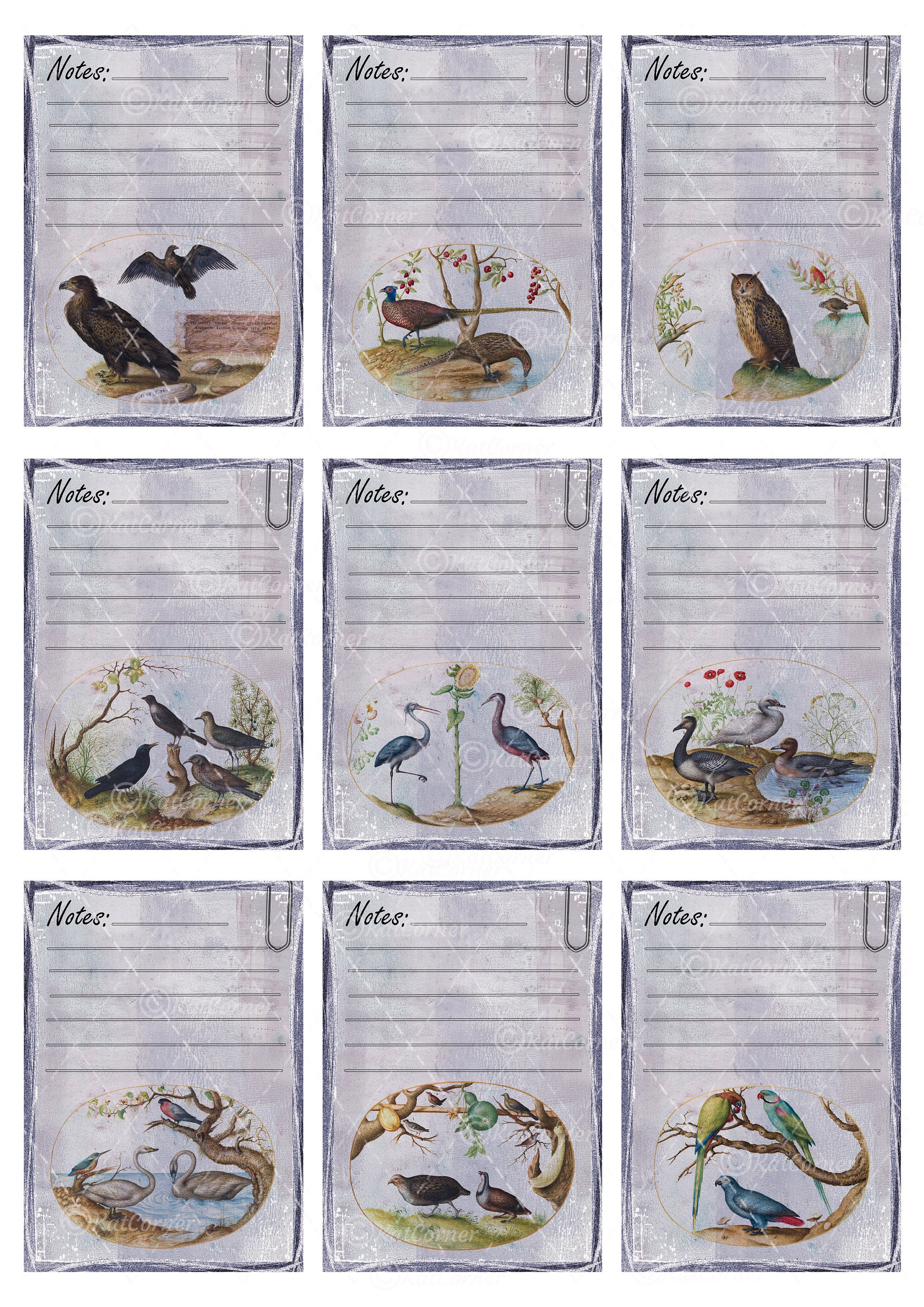 Animals Note Cards Journal Cards ATC Cards 2.5 X - Etsy