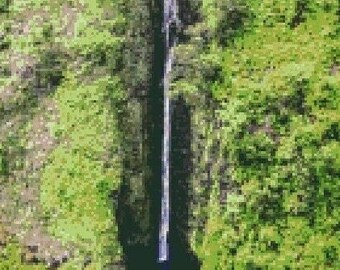 Tropical Waterfall Cross Stitch Pattern, PDF Pattern, Embroidery, DIY ...