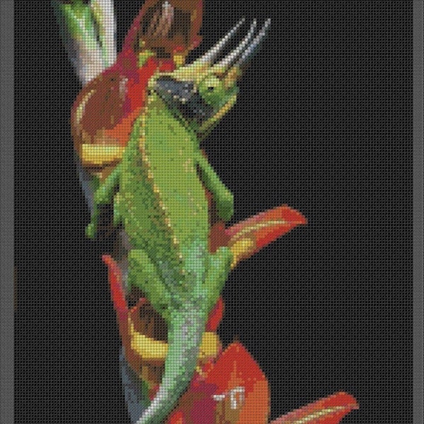 Gecko Rouge Cross Stitch - Etsy