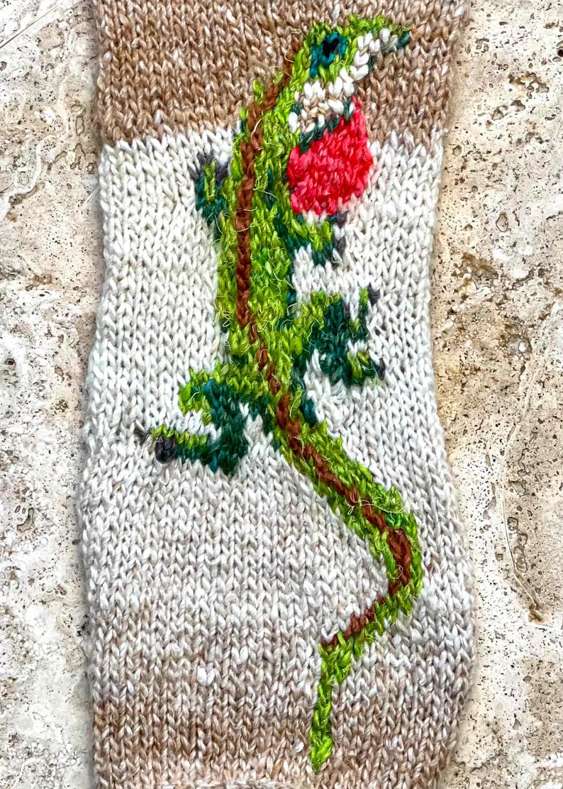 Green Anole Lizard Knitting Chart - Etsy