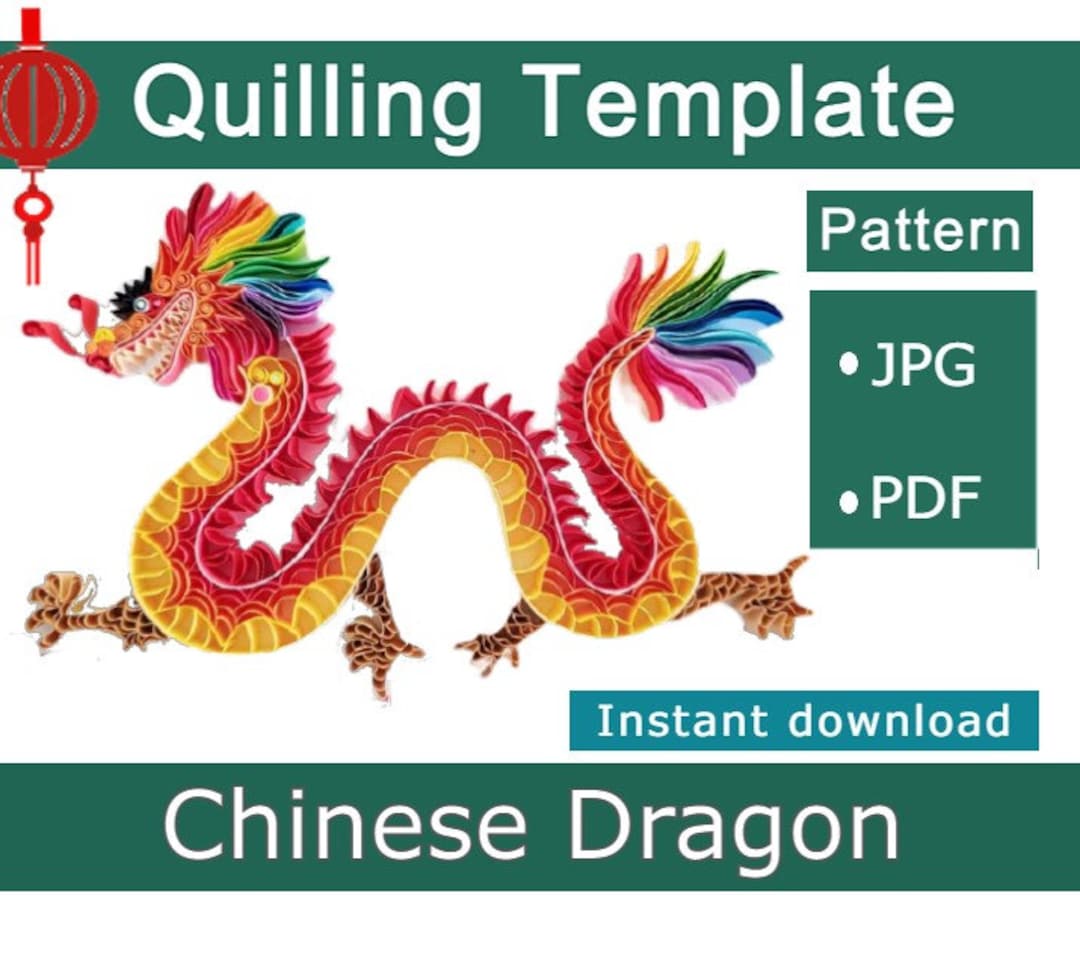Chinese Dragon / Quilling Paper Art / ONLY Template / ONLY Pattern ...