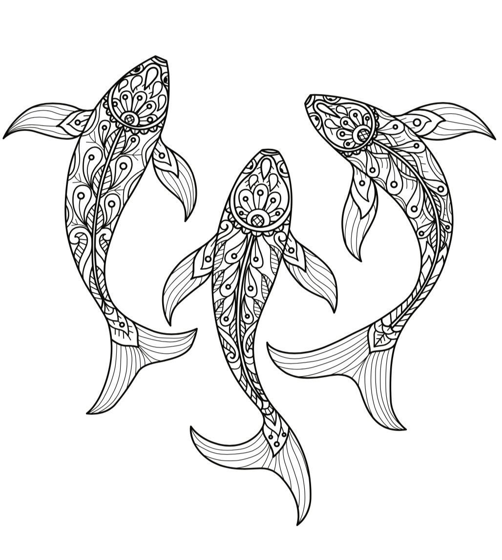 20 Beautiful Fish Bundle Coloring Pages | Etsy