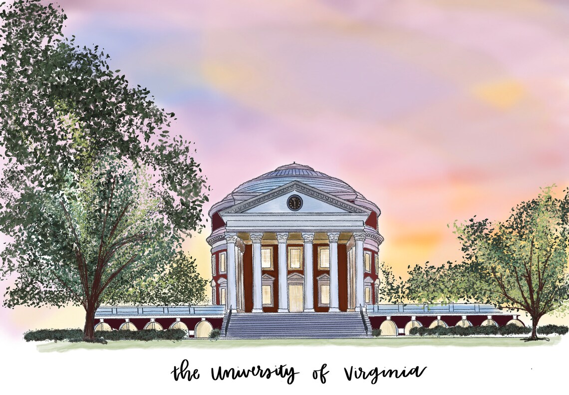 La Rotonda de la Universidad de Virginia - Etsy España