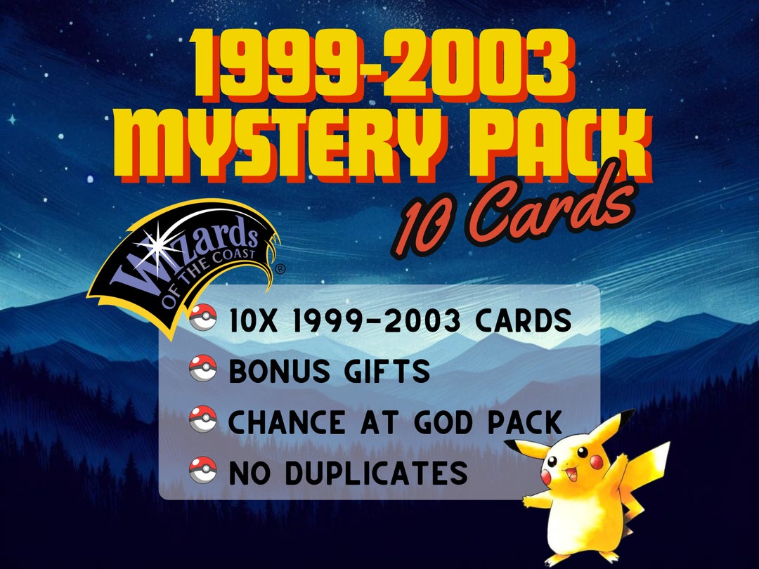 1999-2003 Pokemon Card Lot / Mystery Pack - 10x Old Wizards of the ...