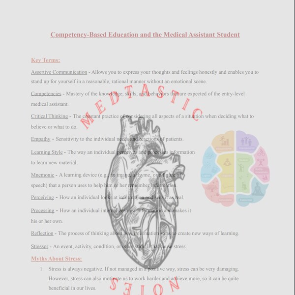 Medical Assistant Notes - Etsy