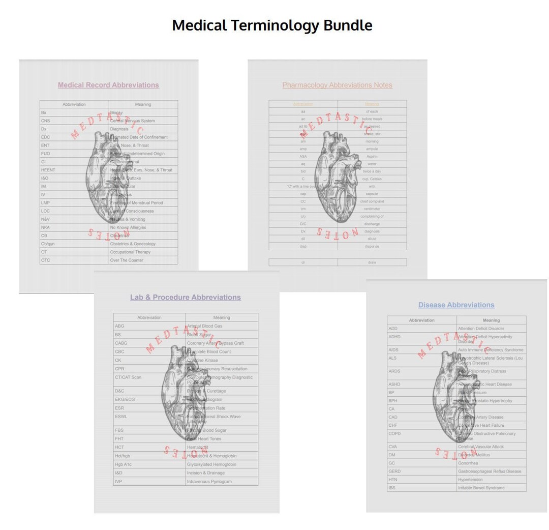 Medical Terminology Bundle - Etsy