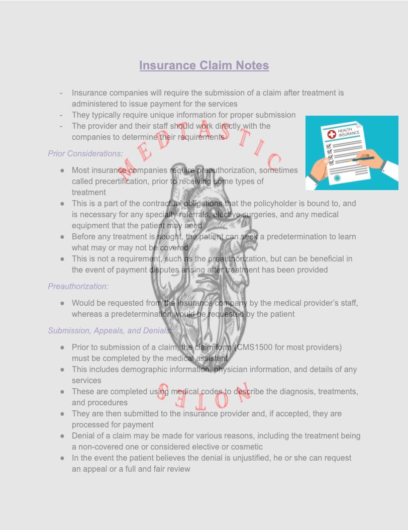 Insurance Claim Notes - Etsy