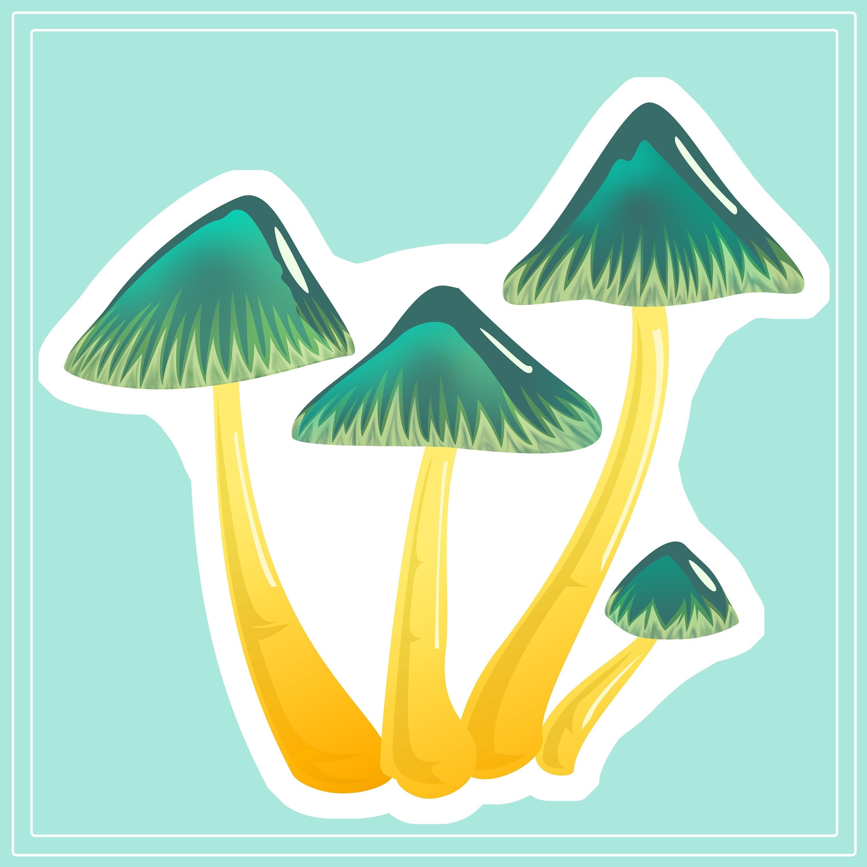 Parrot Toadstool Sticker - Etsy