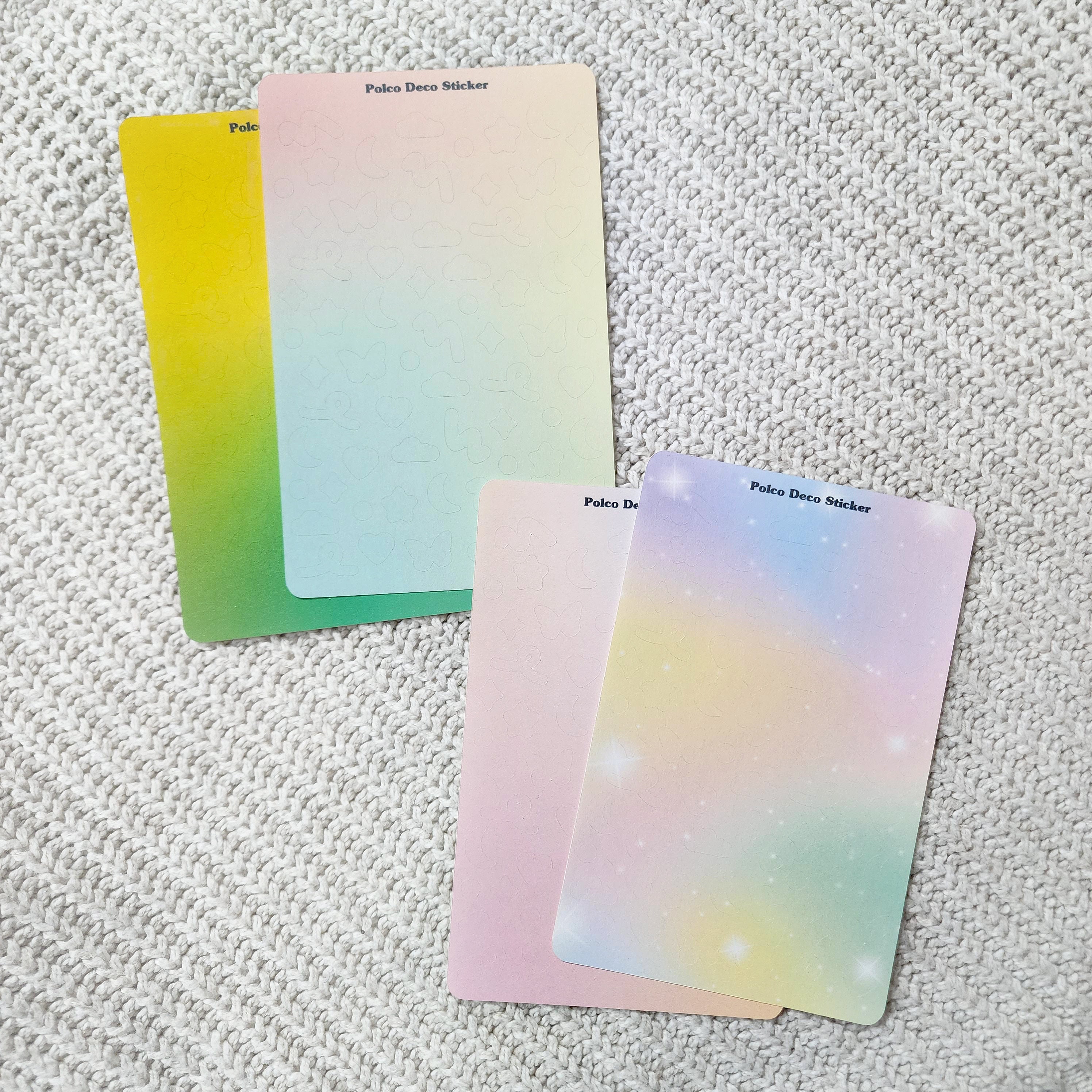 Cute Kpop Gradient Shape Polco Deco Sticker Sheet, Pastel Confetti ...