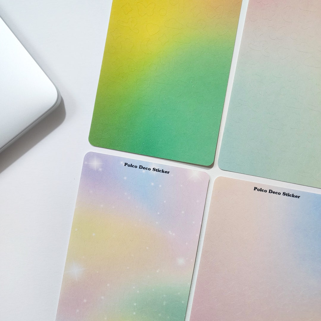 Cute Kpop Gradient Shape Polco Deco Sticker Sheet, Pastel Confetti ...