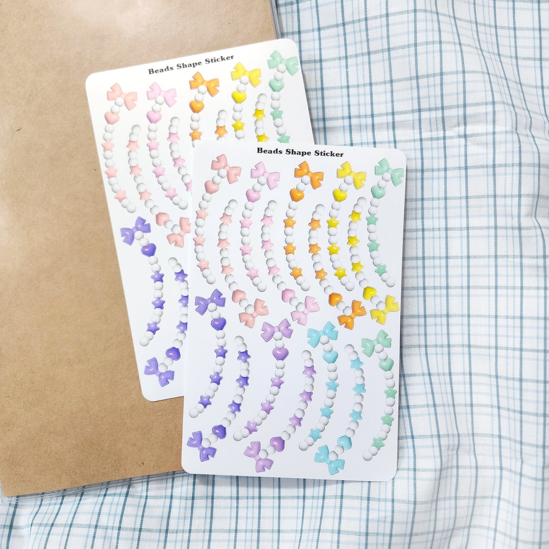 Beads Pearl Chain Sticker, Beads Chain Polco Sticker for Journal, Bujo ...