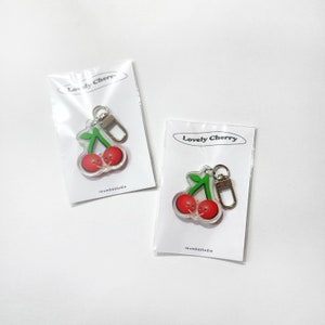 Cute Cherry Holographic Keychain, Kawaii Fruit Shiny Acrylic Charm ...