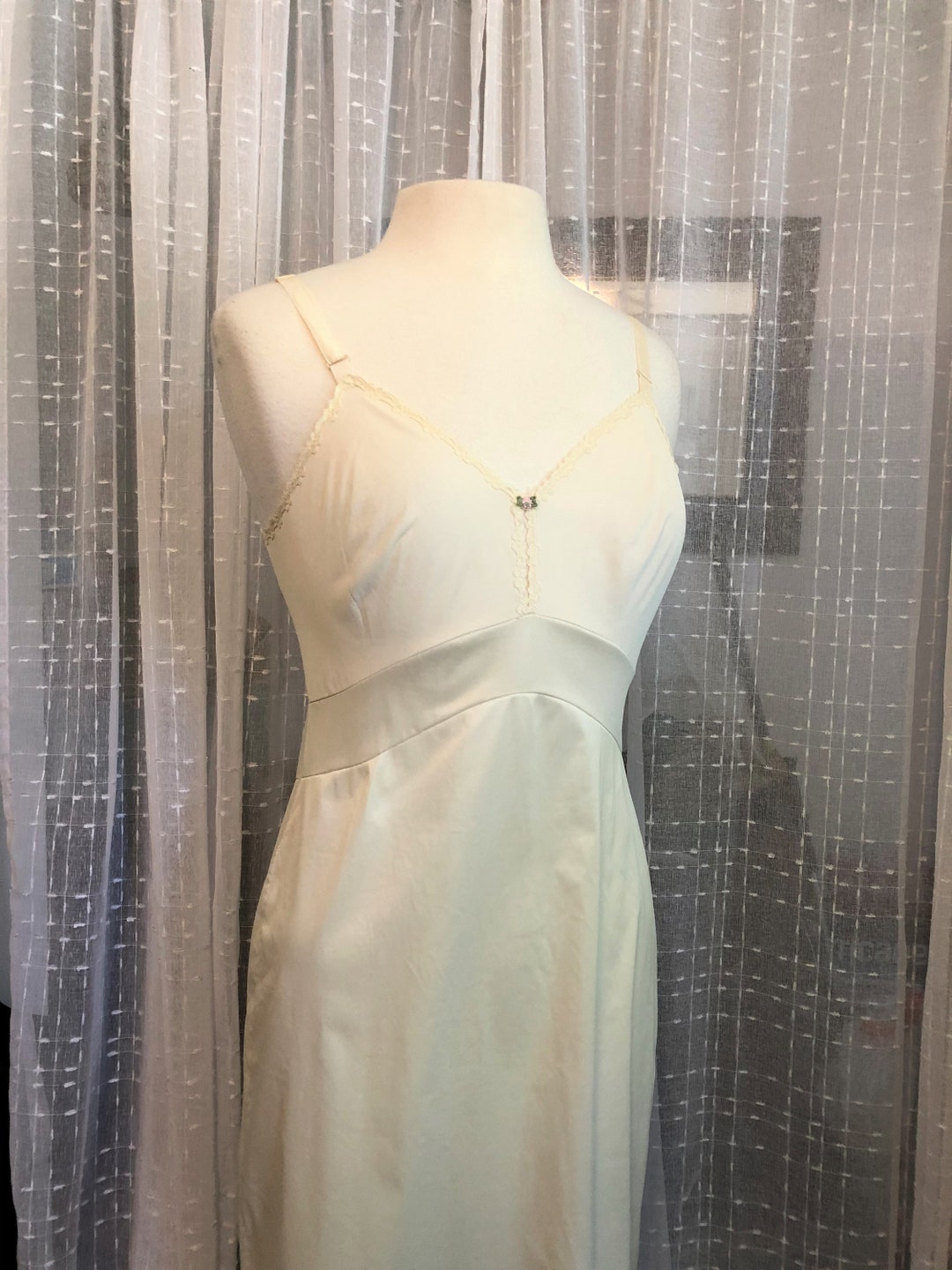 Olga Nightgown- Long Slip -size 36-ecru- Vintage Olga Long Slip - Dress ...