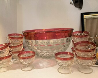 Ruby Red Punch Bowl | Etsy