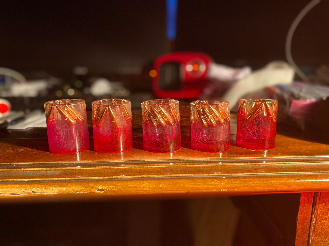 Set of 5 Resin Bullet Shot Glasses - Etsy