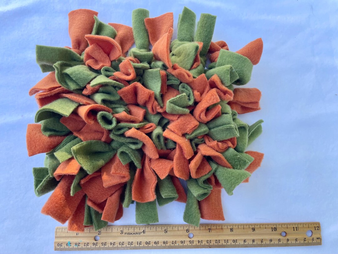 SMALL Burnt Orange and Olive Green Snuffle Mat for Dogs - Enrichment ...