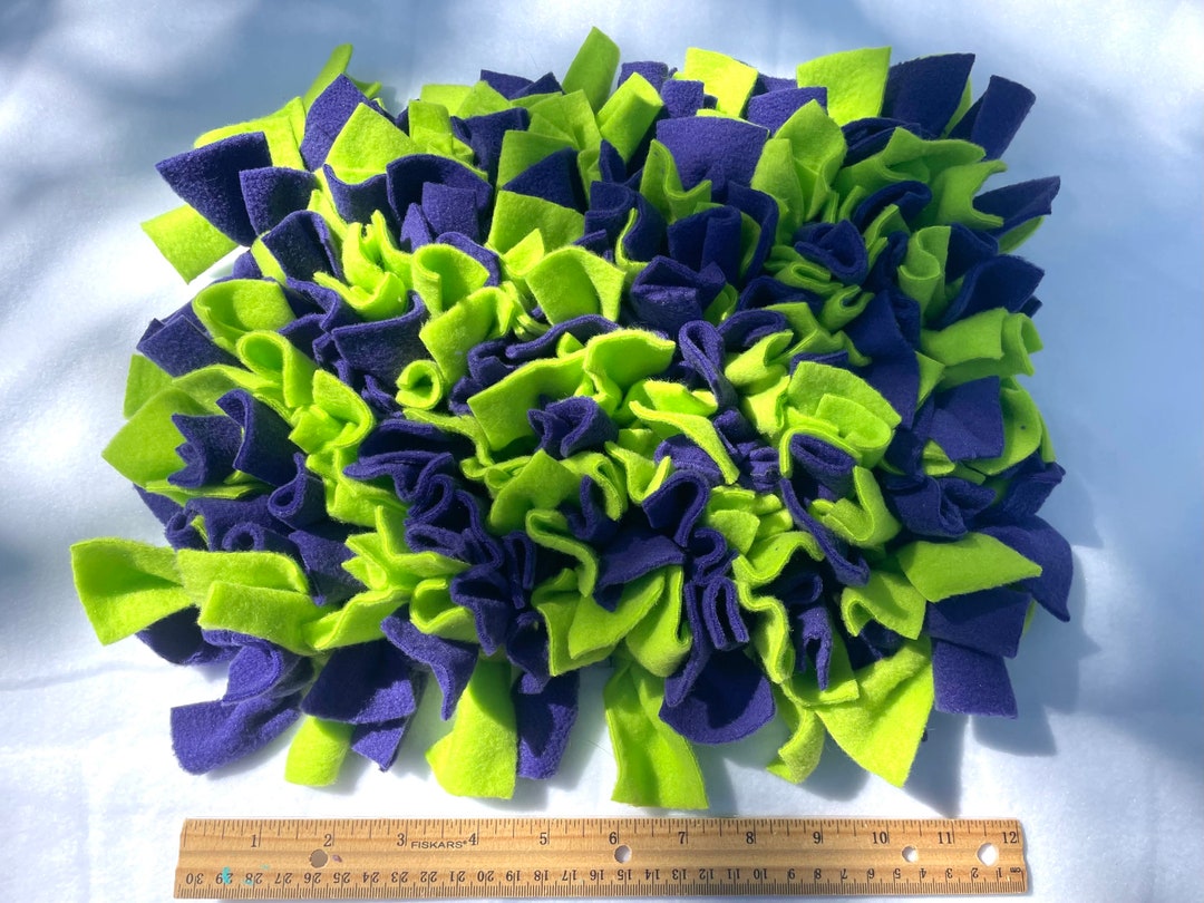 MEDIUM Purple and Lime Green Snuffle Mat for Dogs - Dog Enrichment Mat ...