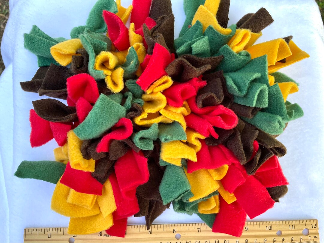 SMALL AUTUMN LEAVES Snuffle Mat for Dogs - Red Gold Green Brown - Dog ...