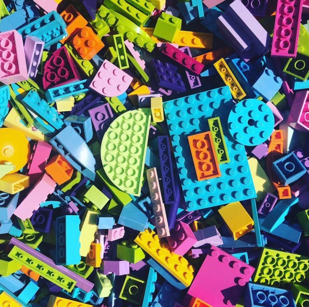 1/2 Pound Bright Pastel LEGO Bulk Lot of Blocks Parts & Pieces. Pink ...