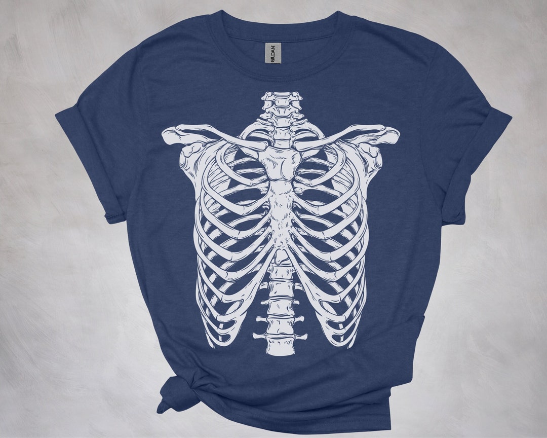 Skeleton Rib Vintage Graphic T-shirt, Retro Skeleton Tee, Rib Cage ...