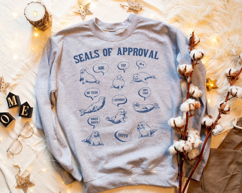 Seals of Approval Retro Sweatshirt, Vintage 90s Seal Sweatshirt, Seal ...