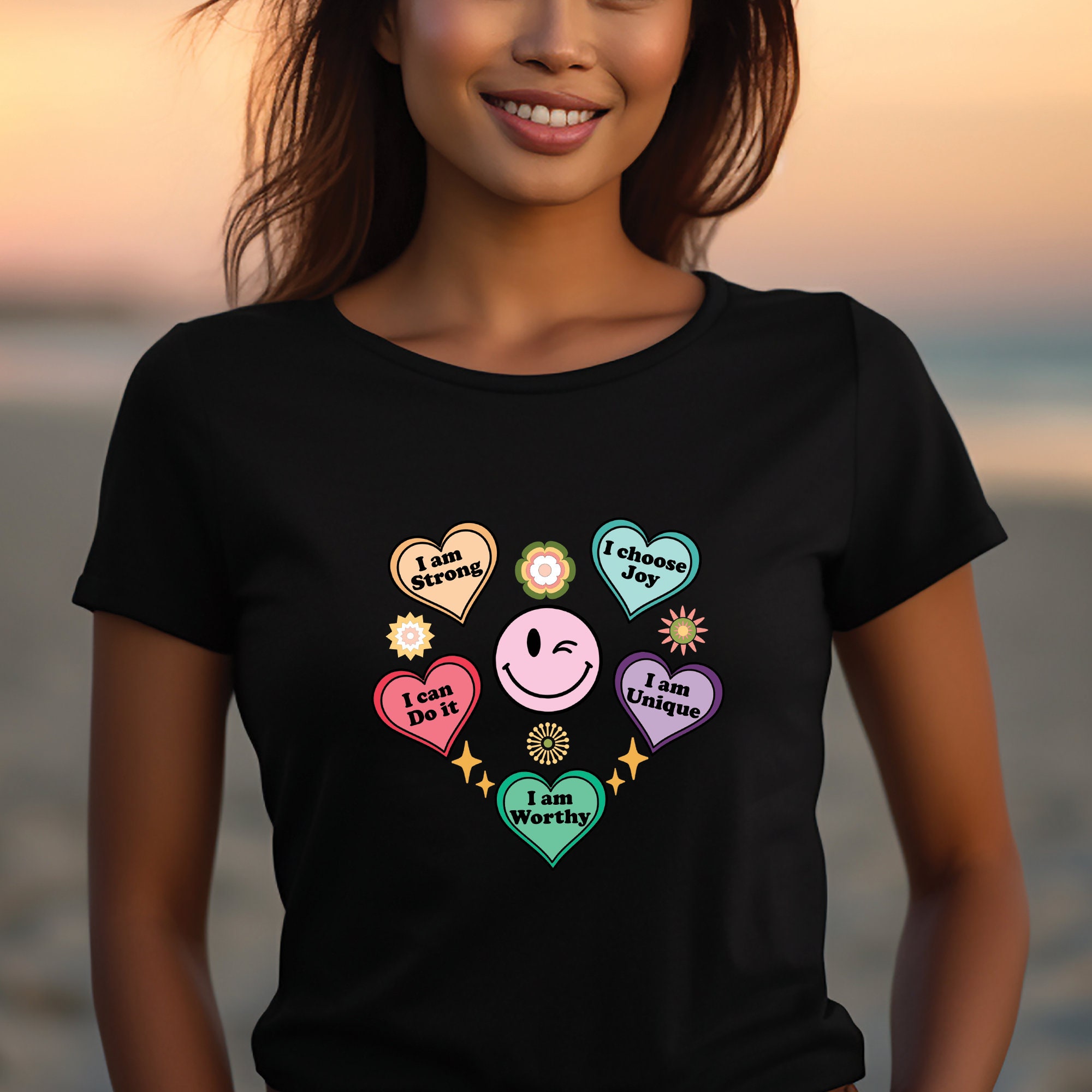 Positive Affirmations Shirt, Candy Hearts T-shirt, Valentine's Day ...