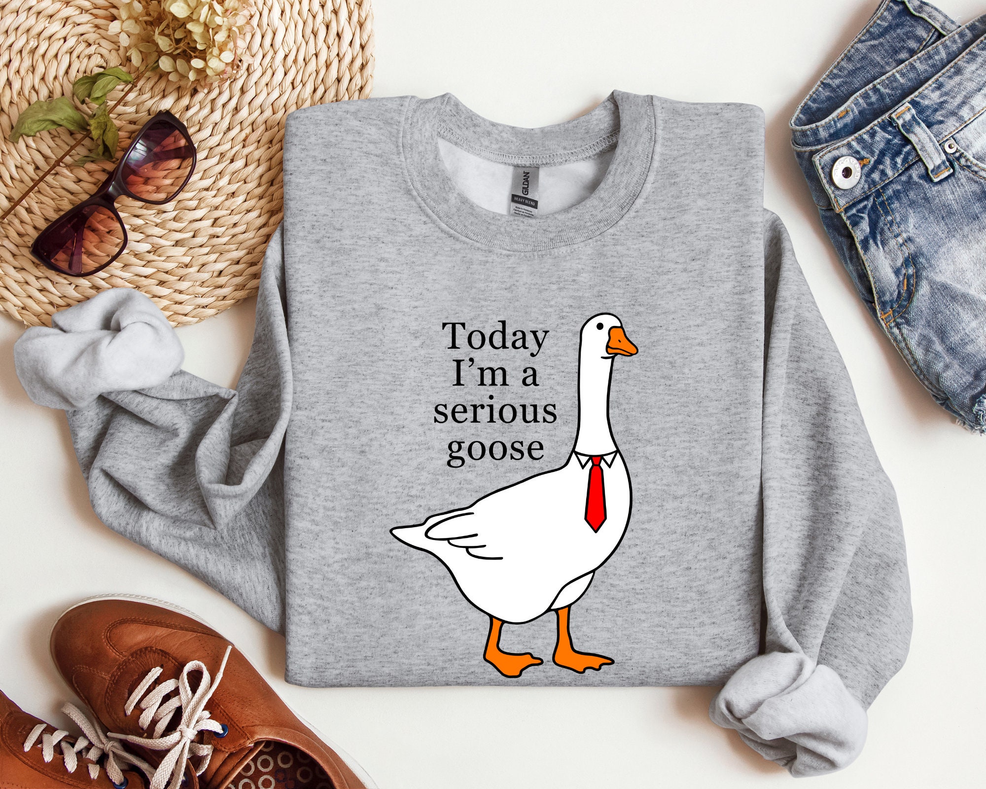 Today I'm A Serious Goose Sweatshirt, Silly Goose Shirt, Goose Sweater ...