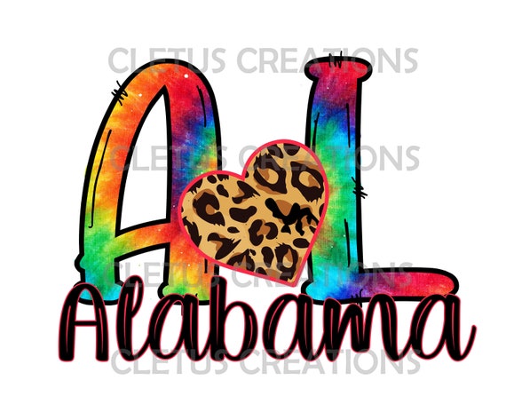 SVG and PNG Files Instant Download Alabama Retro Leopard Print Heart ...