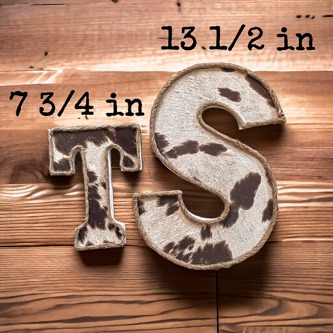 Cowhide Wooden Letter, Western Decor, Farmhouse Letters Decor, Wedding ...
