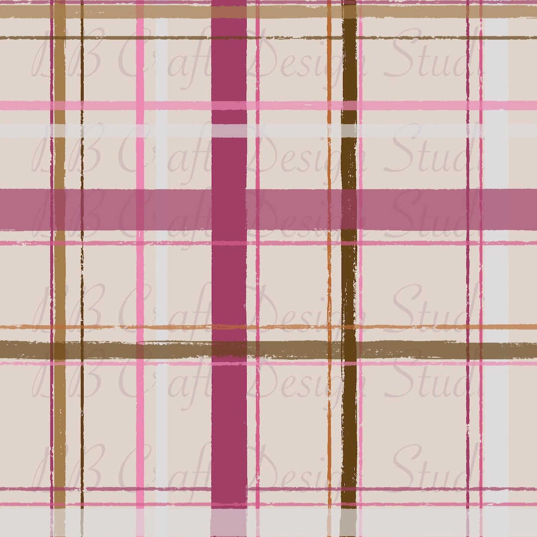 Pink and Brown Plaid Seamless Pattern | Digital Paper - Etsy