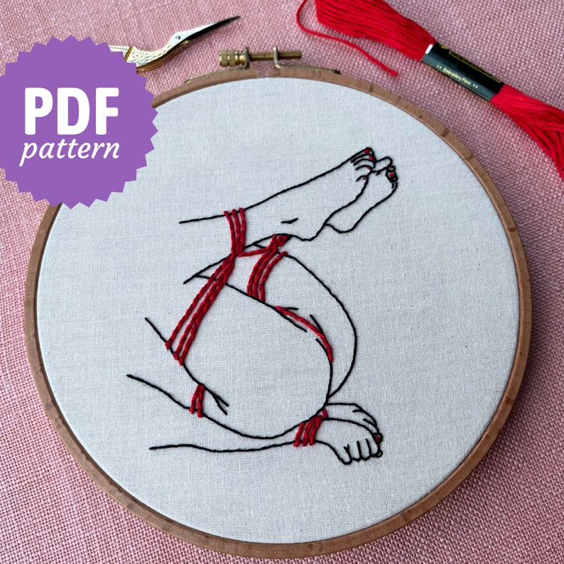 Shibari Legs - Erotic Embroidery PDF Pattern & Instructions - Beginner ...