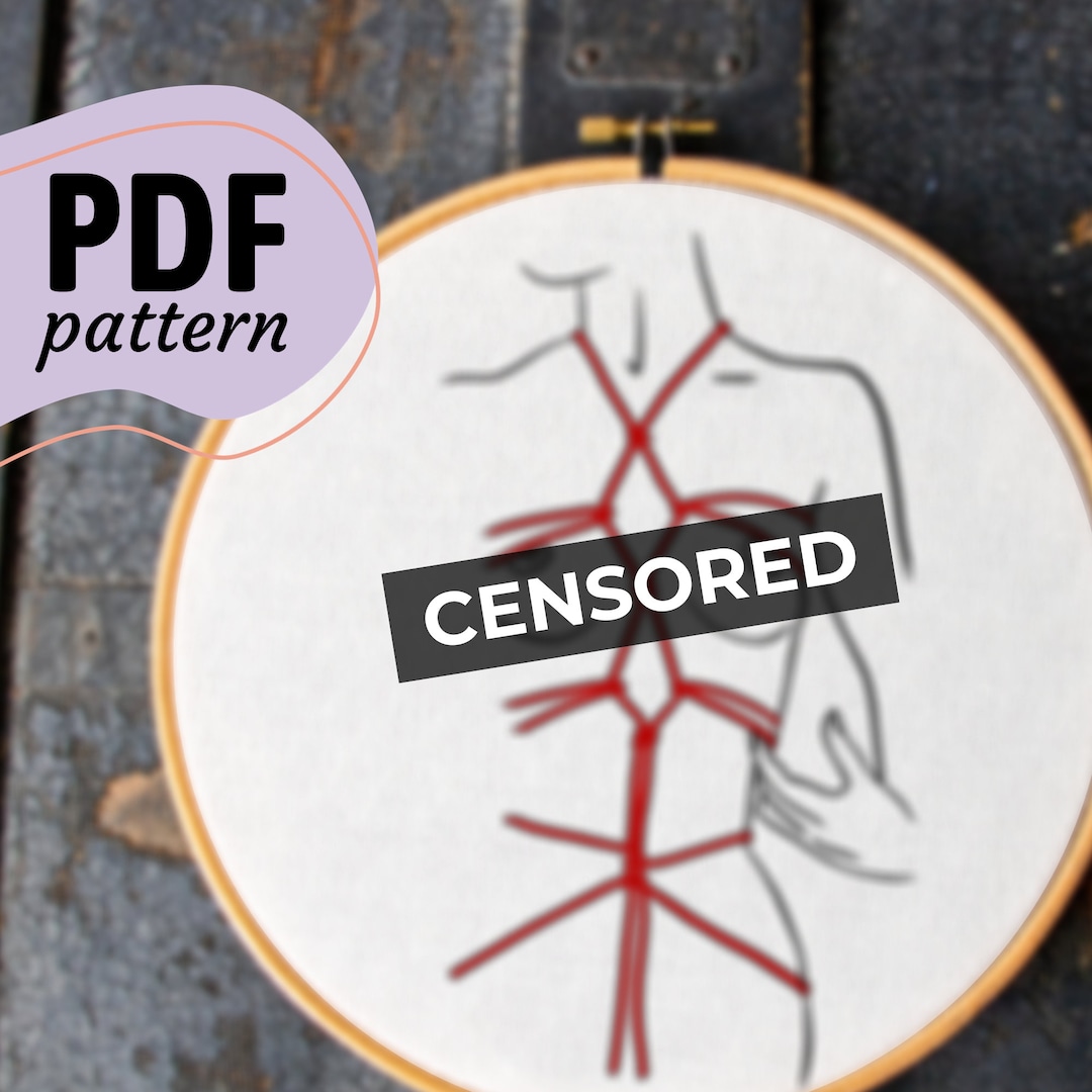 Shibari Kinbaku Erotic Embroidery PDF Pattern & Instructions Beginner ...