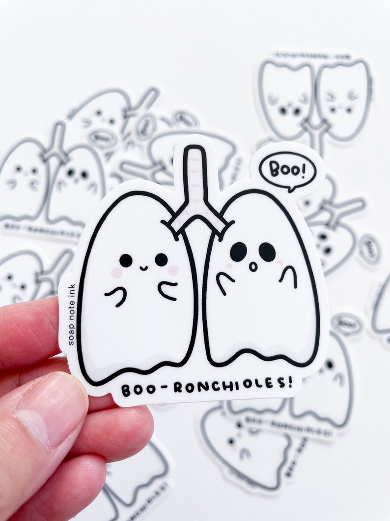 Boo-ronchioles - Vinyl Sticker, Halloween, Respirology, Respiratory ...
