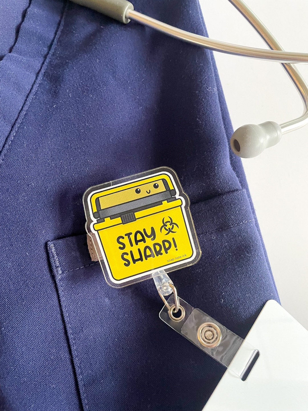 Stay Sharp Badge Reel - Medical, Doctor, Nurse, Surgery, Anesthesia ...