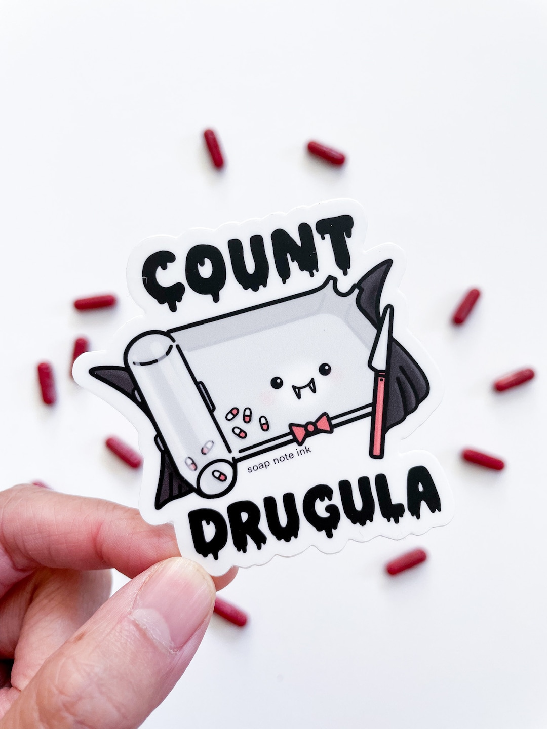 Count Drugula - Halloween Vinyl Sticker, Pharmacist, Pharmacy Student ...