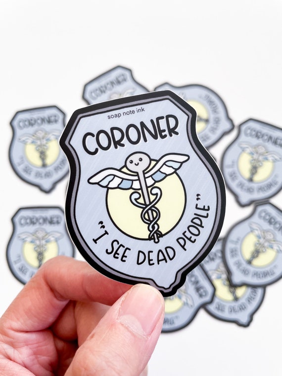 Coroner Sticker Vinyl Medical Sticker Halloween Coroner - Etsy