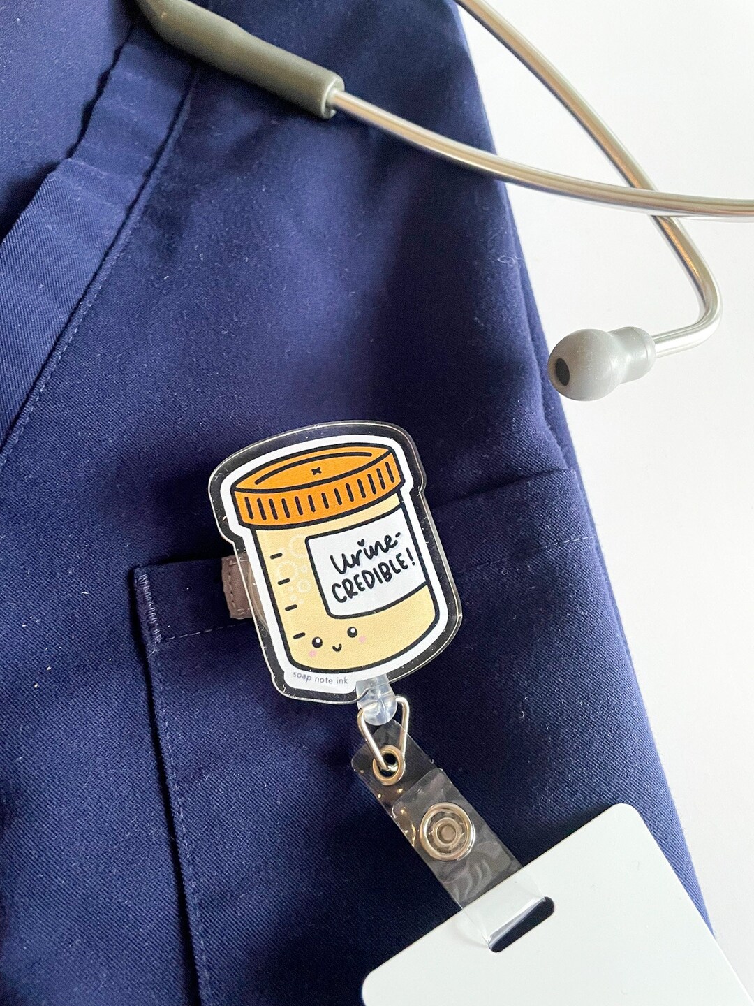 Urine-credible Badge Reel - Medical, Doctor, Nurse, Urinalysis, Lab ...