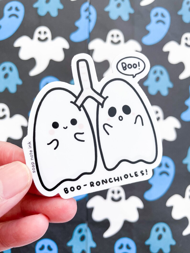 Boo-ronchioles - Vinyl Sticker, Halloween, Respirology, Respiratory ...