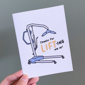 Thanks for Lifting Me up - Thank You Card, Physiotherapist ...