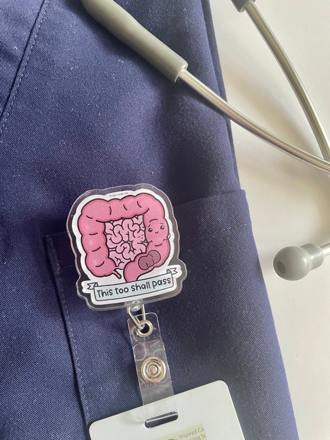 Intestines Badge Reel & Keychain This Too Shall Pass, Medical, Doctor ...