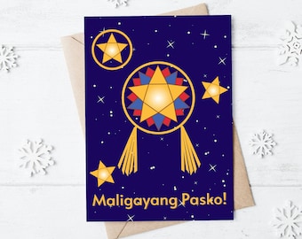 Printable Maligayang Pasko Card, Digital Download, 5x7, 4x6 - Etsy