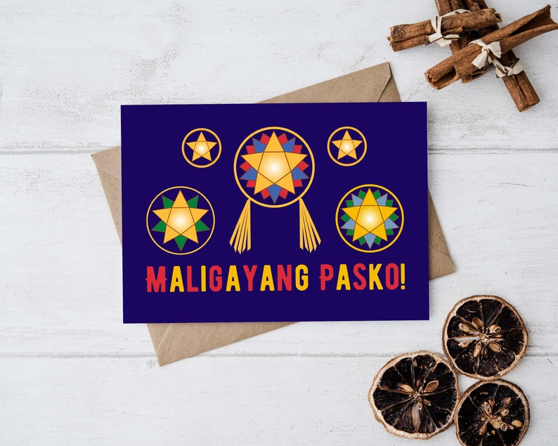Printable Maligayang Pasko Christmas Card | Single Sided | Filipino ...