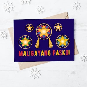 Printable Maligayang Pasko Christmas Card | Single Sided | Filipino ...