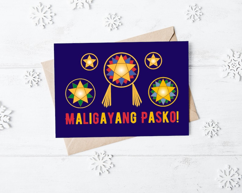 Printable Maligayang Pasko Christmas Card | Single Sided | Filipino ...