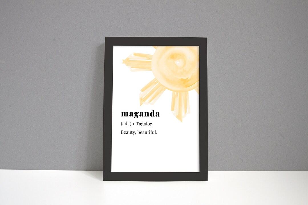 Maganda Filipino Definition Art Print | Filipino Word Art | Philippine ...