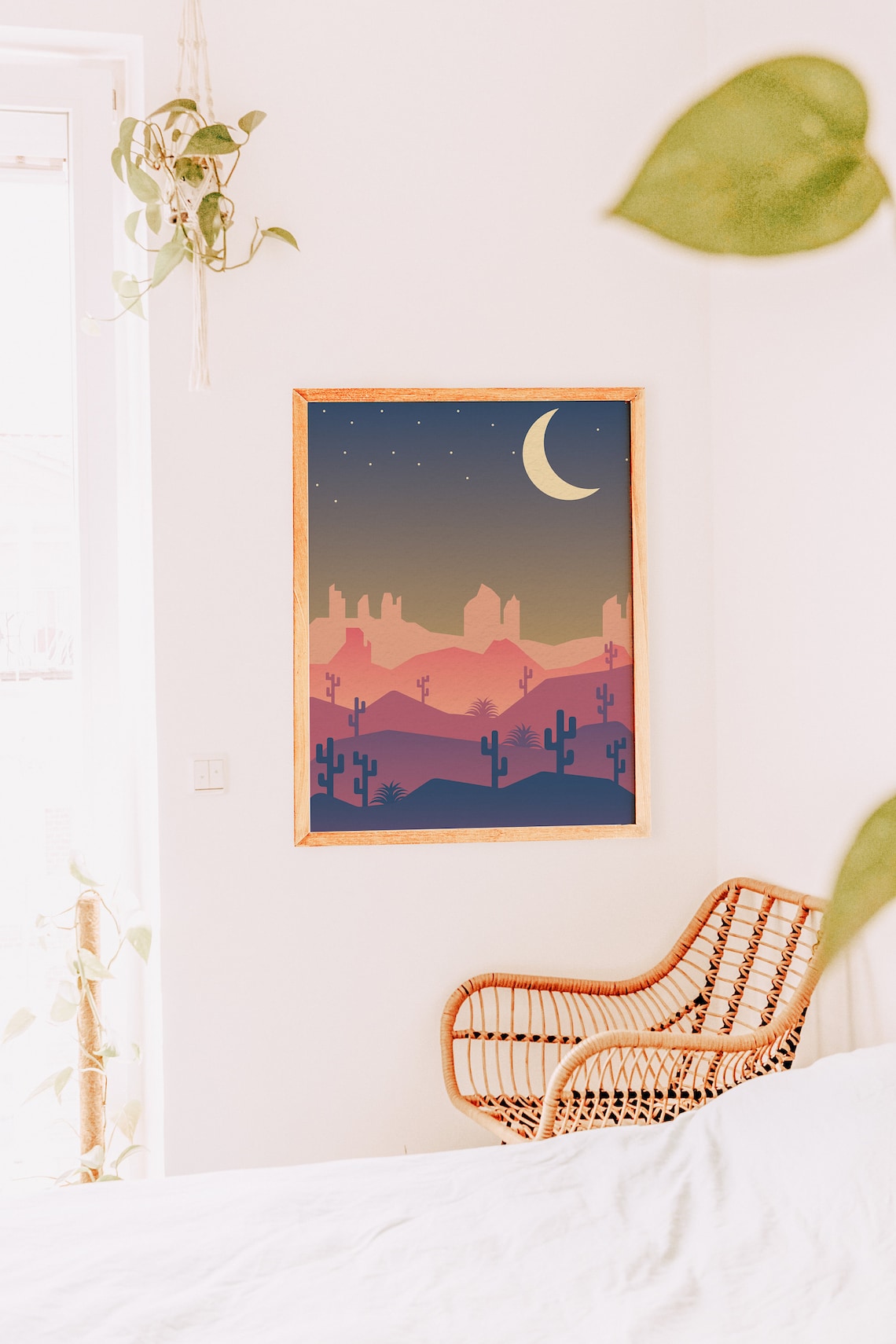 Desert Landscape Wall Art | Whimsical Desert Nightscape | Printable ...