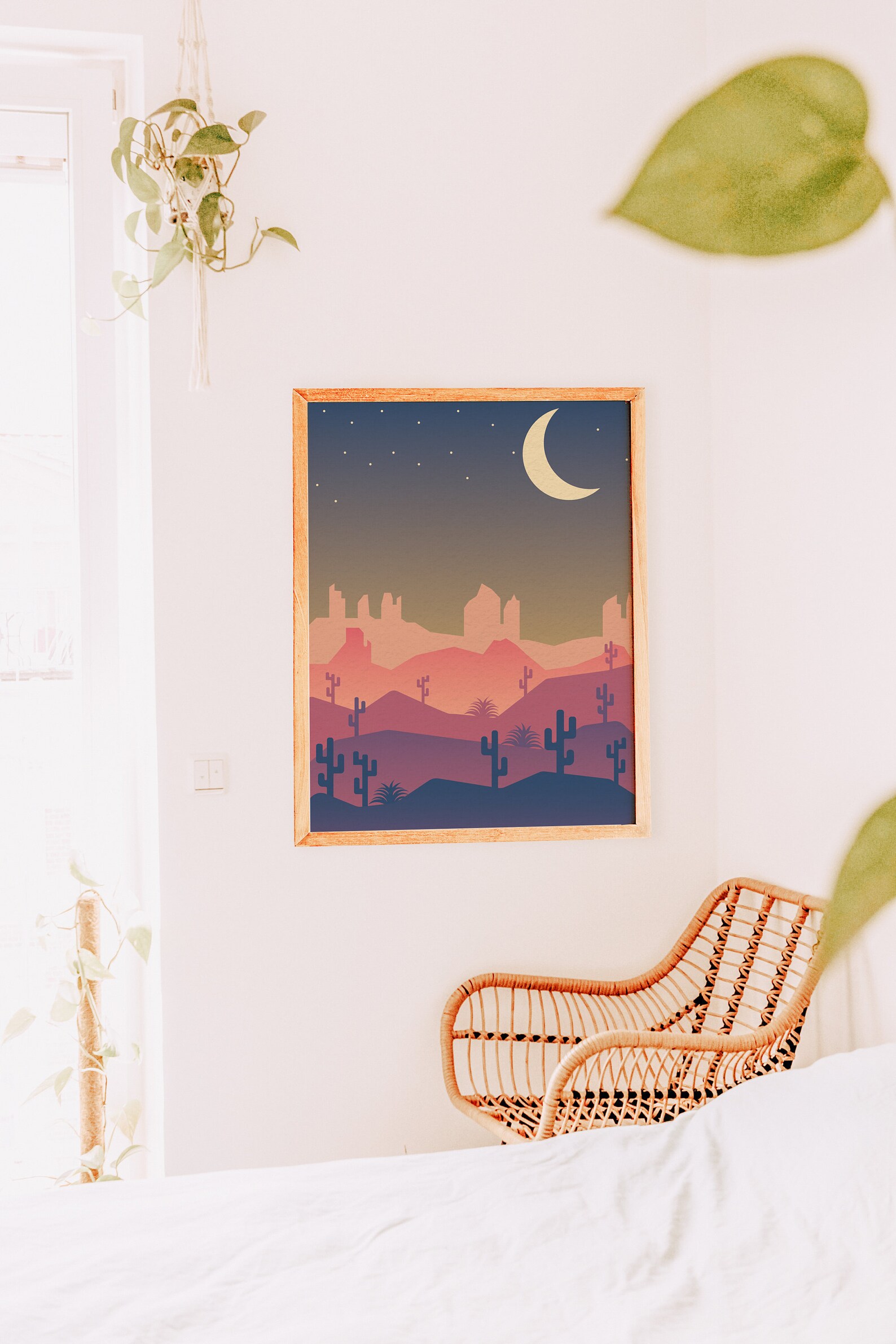 Desert Landscape Wall Art | Whimsical Desert Nightscape | Printable ...
