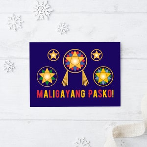 Printable Maligayang Pasko Christmas Card | Single Sided | Filipino ...